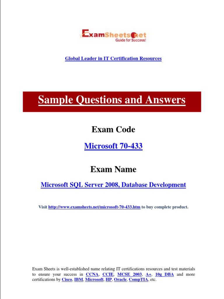 Sample Questions and Answers: Exam Code | PDF | Technology & Engineering