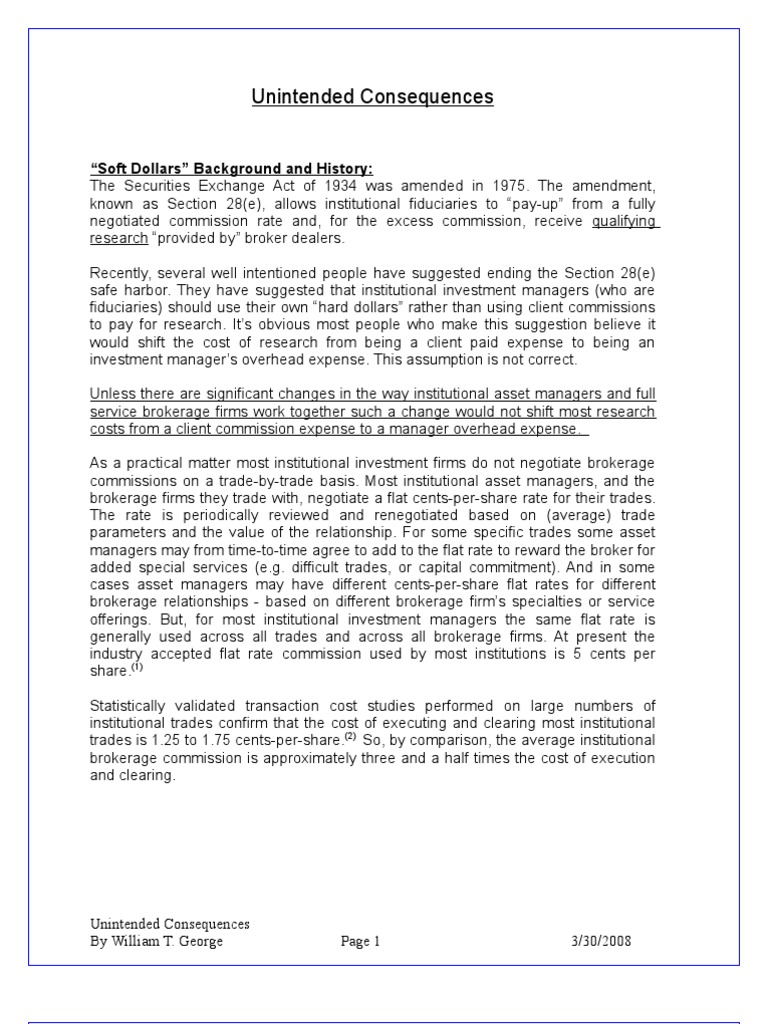 Unintended Consequences | PDF | Financial Services | Service Industries