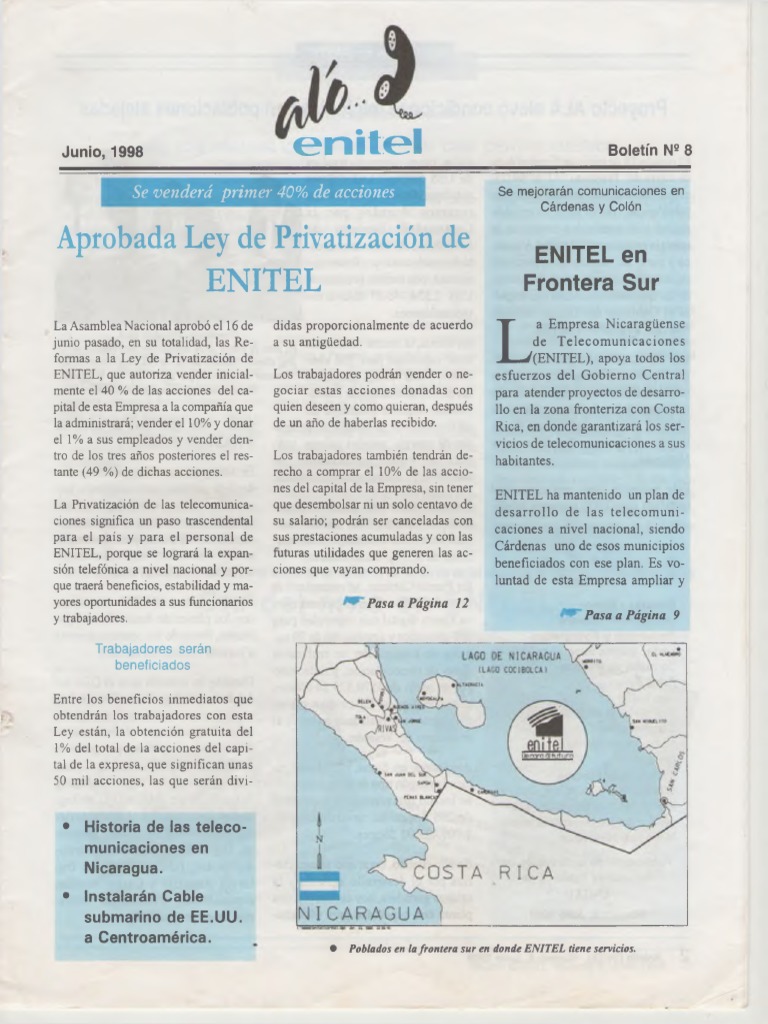 Privatización ENITEL: Venta 40% Acciones | PDF | Telecomunicación ...