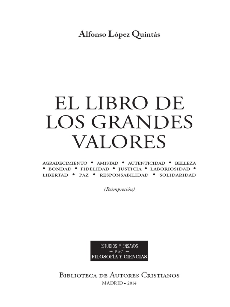 Preview El Libro De Los Grandes Valores Bac Pdf Pdf Amor Verdad