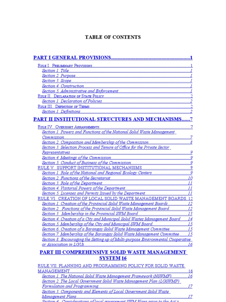 RA 9003 IRR | Waste Management | Recycling
