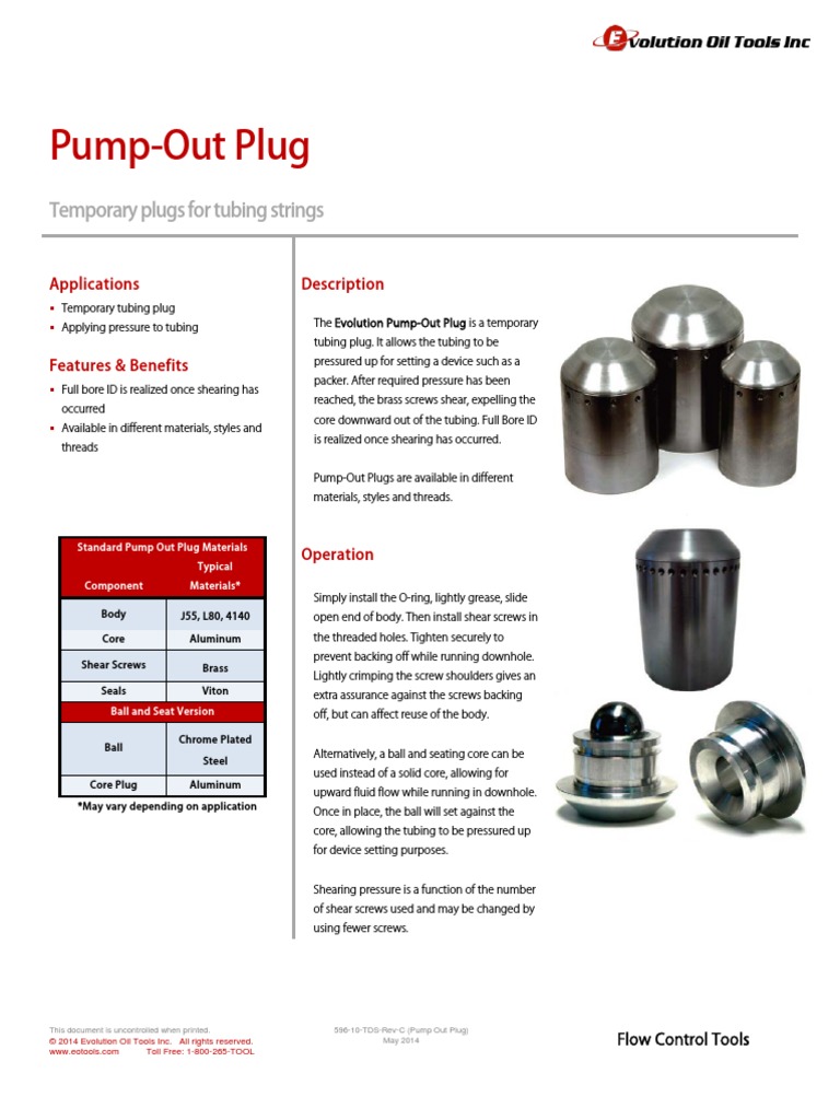 Pump Out Plug Technical Datasheet | Download Free PDF | Electrical ...