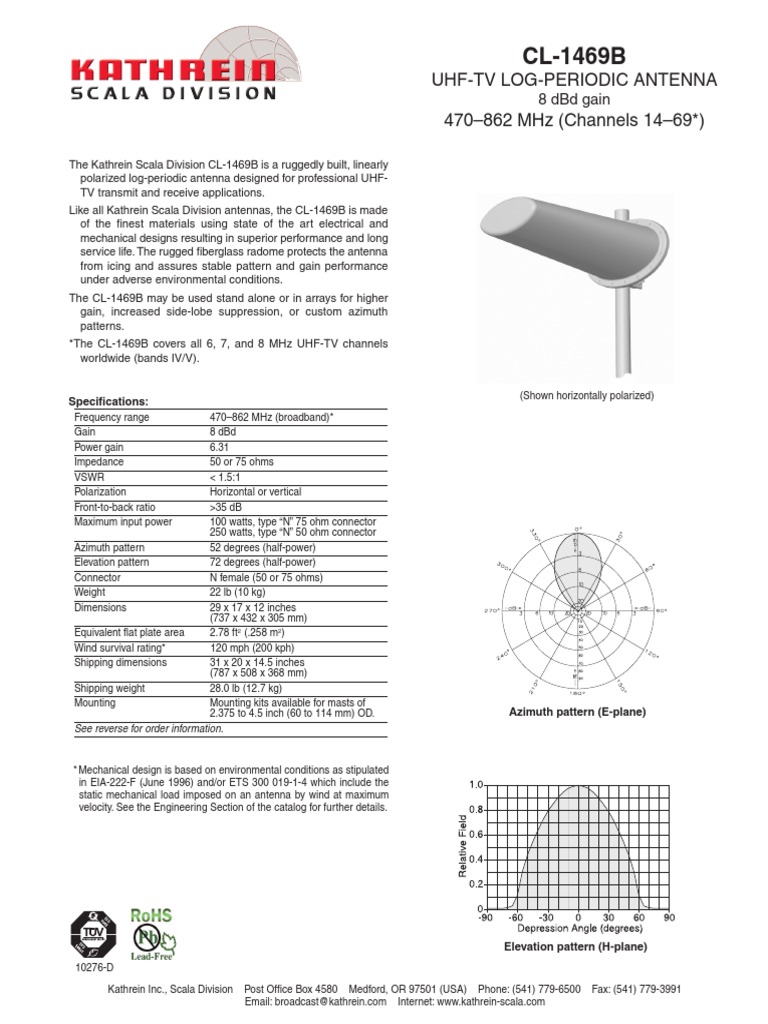 CL 1469B | PDF | Antenna (Radio) | Broadcast Engineering