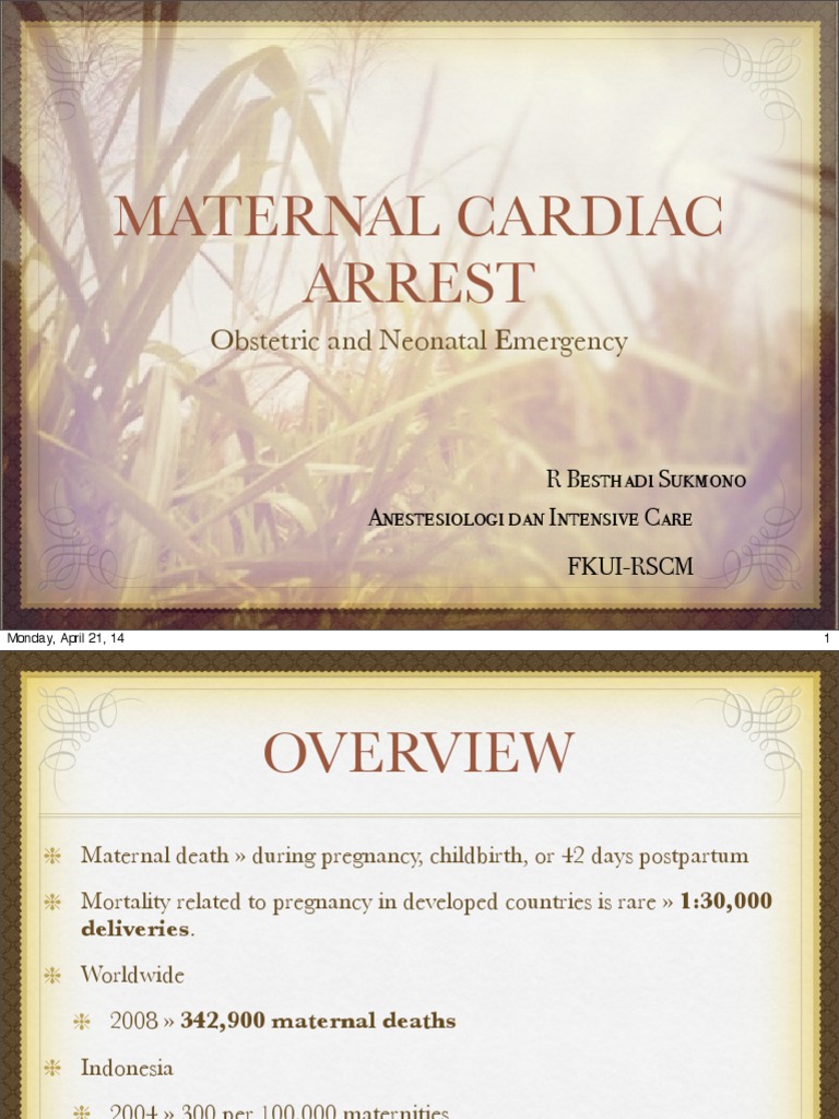 Maternal Cardiac Arrest Guide | PDF | Caesarean Section ...