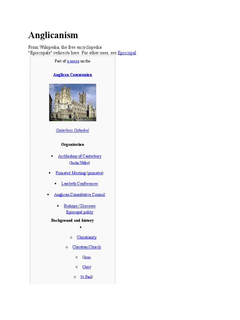Anglicanism: From Wikipedia, The Free Encyclopedia "Episcopals ...