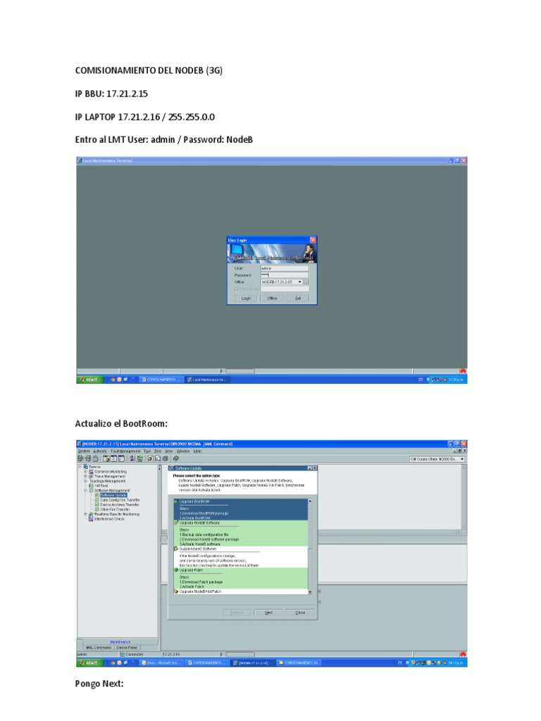 Comisionamiento Del Nodeb | PDF | Software del sistema | Software