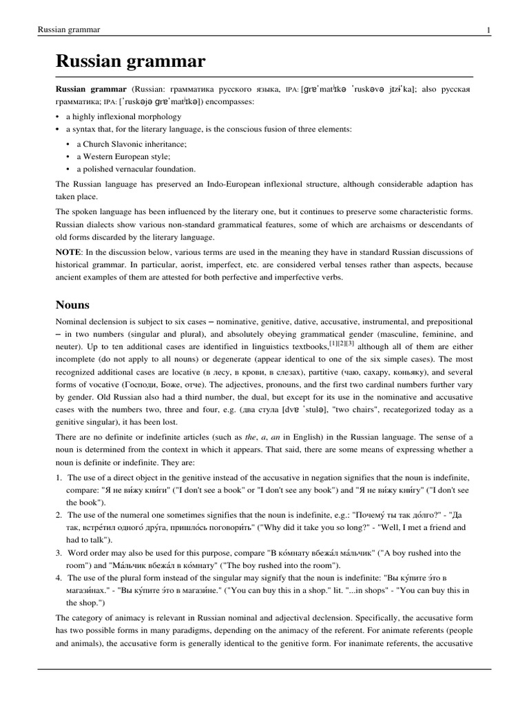 Russian Grammar PDF | PDF | Grammatical Gender | Grammatical Number