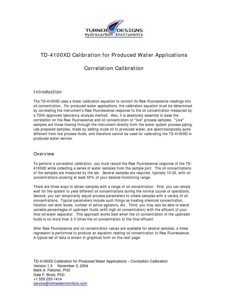 TD-4100XD Correlation Calibration | PDF | Calibration | Correlation And ...