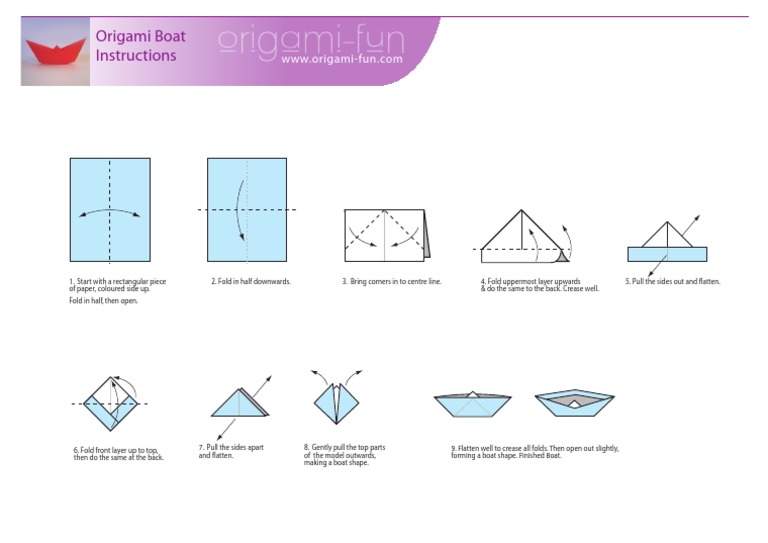 Origami Boat Diagram
