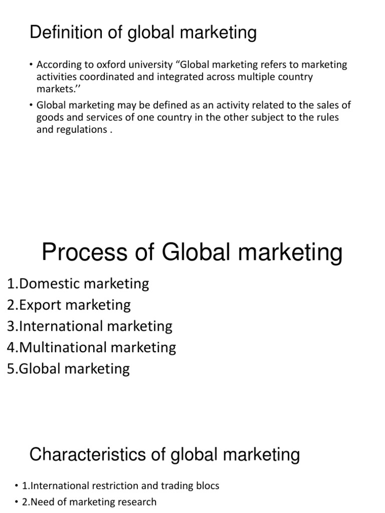 Global Marketing | PDF | Career & Growth | Business
