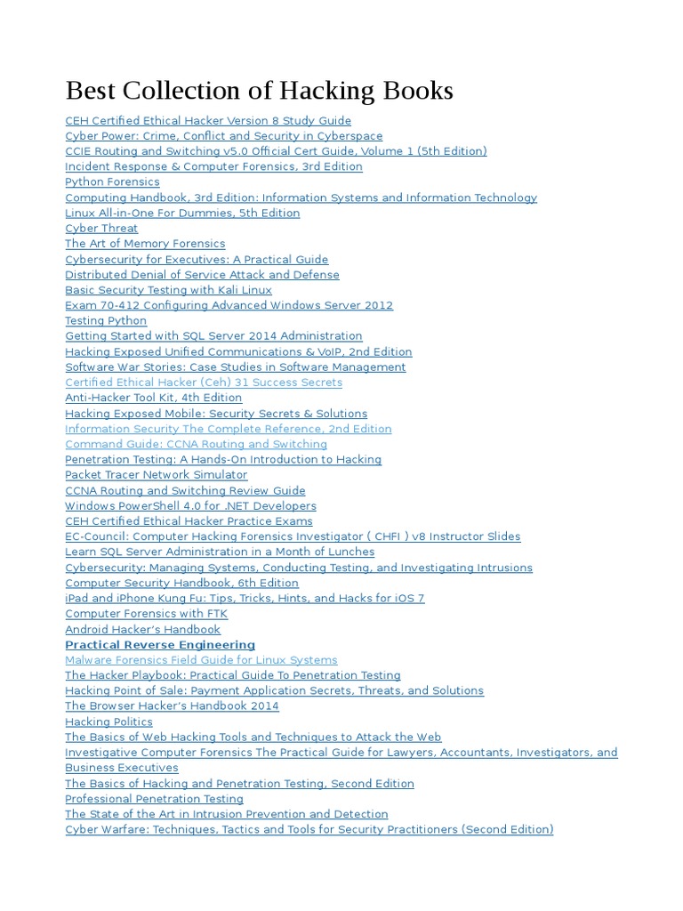 Best Collection of Hacking Books: Certified Ethical Hacker (Ceh) 31 ...