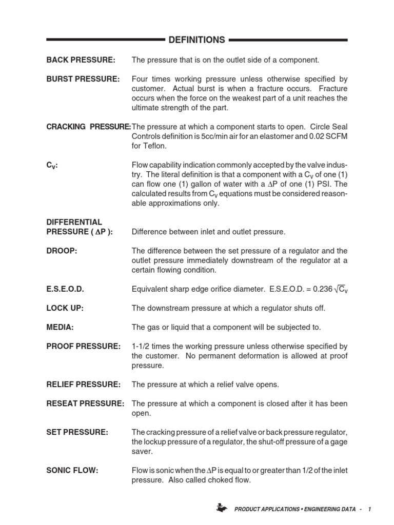 Definitions: Back Pressure: Burst Pressure | PDF | Pressure | Pounds ...
