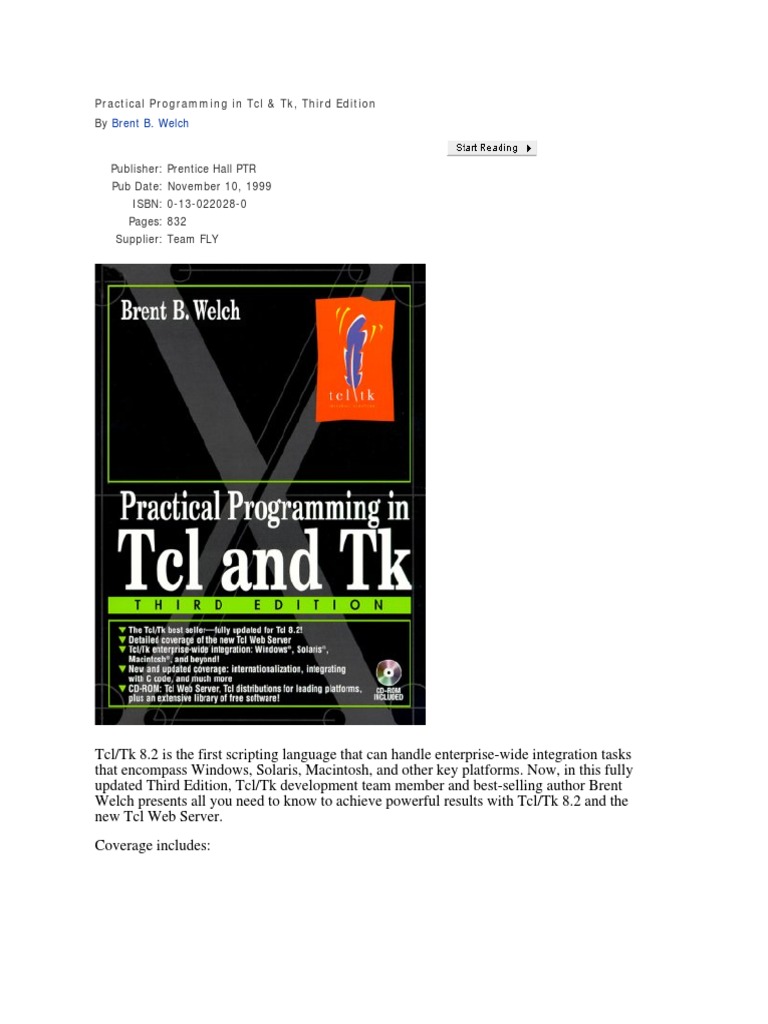 Practical Programming In Tcl And Tk Pdf Scripting Language Command Line Interface 