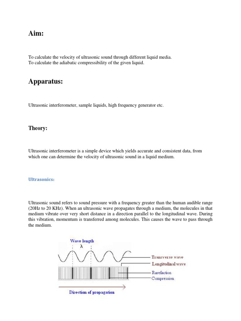 Ultrasonic Interferometer | PDF | Ultrasound | Sound
