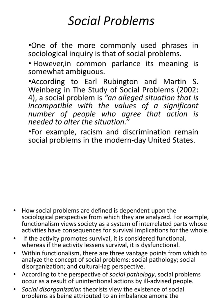 Social Problems | PDF | Power (Social And Political) | Sociological ...