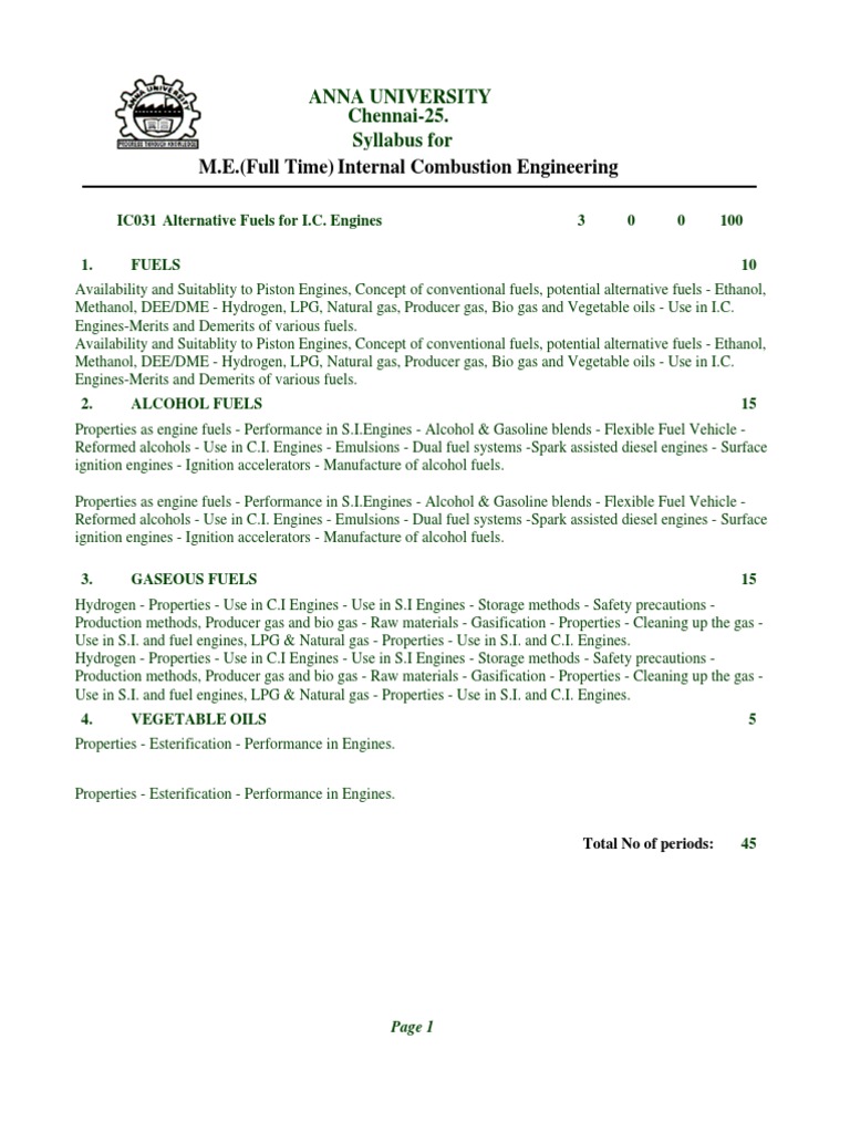 ANNA UNIVERSITY Chennai-25. Syllabus For M.E. (Full Time) Internal ...