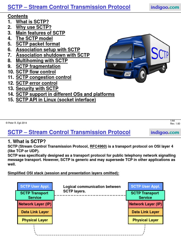 SCTP - Stream Control Transmission Protocol: Indigoo | PDF | Network ...
