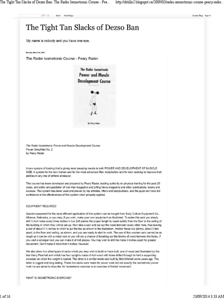 The Rader Isometronic Course - Peary Rader | PDF