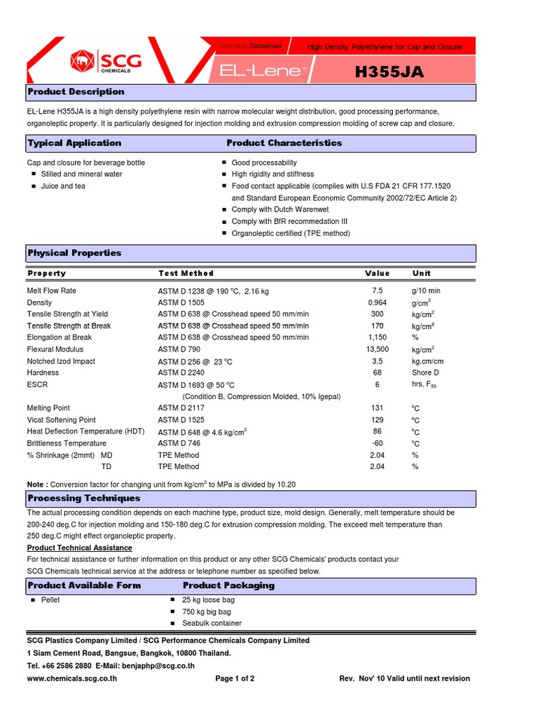 HDPE H355JA | Polyethylene | Materials