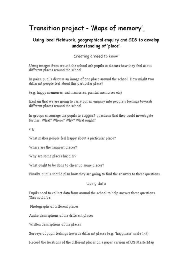 Transition Project Outline | PDF