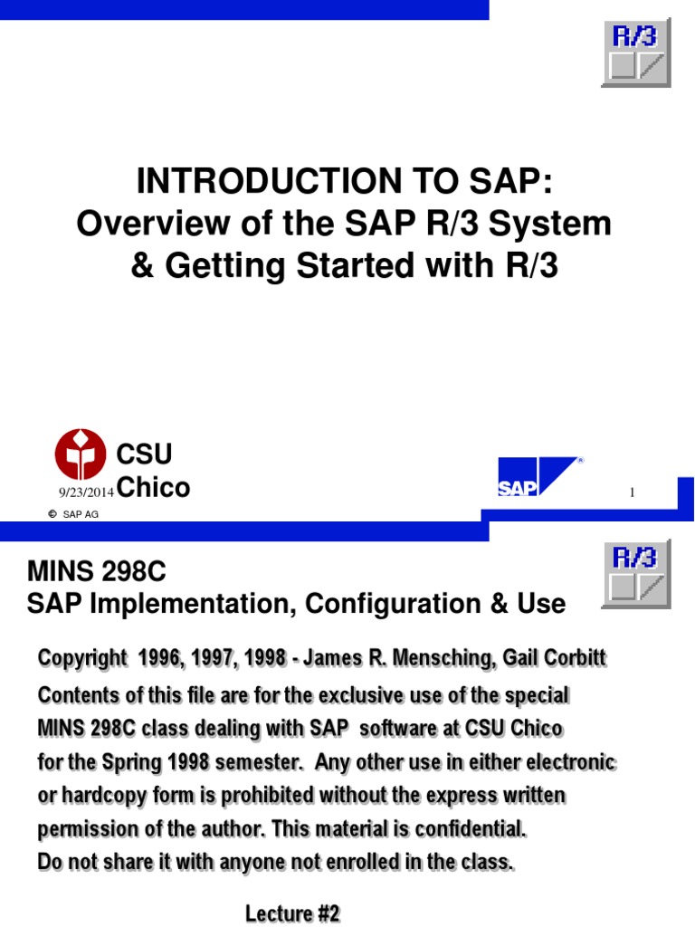 Introduction To Sap: Overview of The SAP R/3 System & Getting Started ...