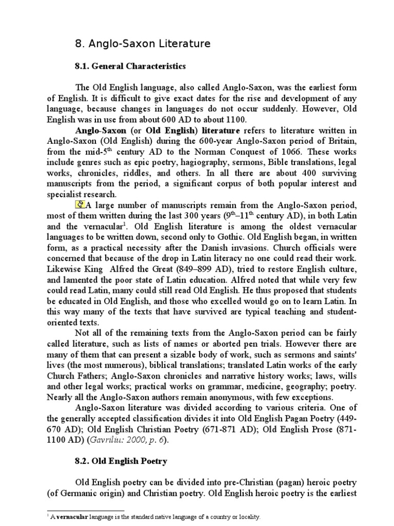 Anglo-Saxon Literature | PDF | Anglo Saxons | Poetry