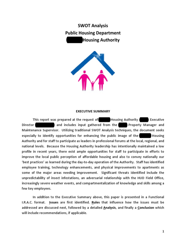 Swot Analysis Sample | PDF | Affordable Housing | Leadership