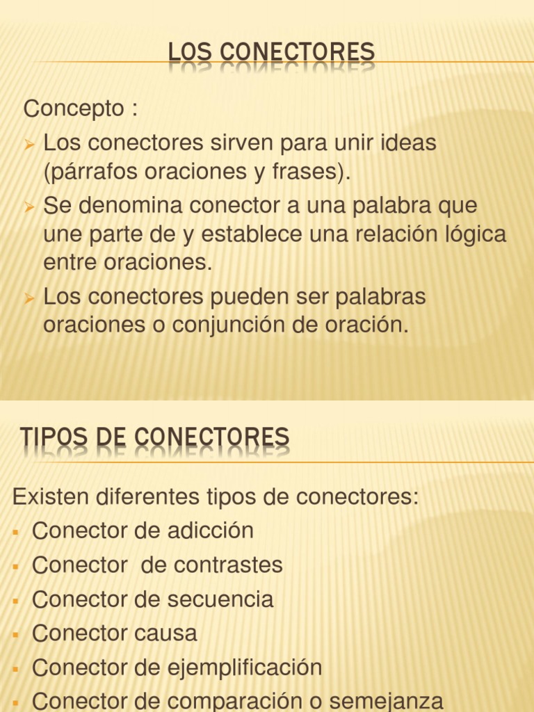 Los Conectores | Oración (Lingüística) | Cognición | Prueba gratuita de ...