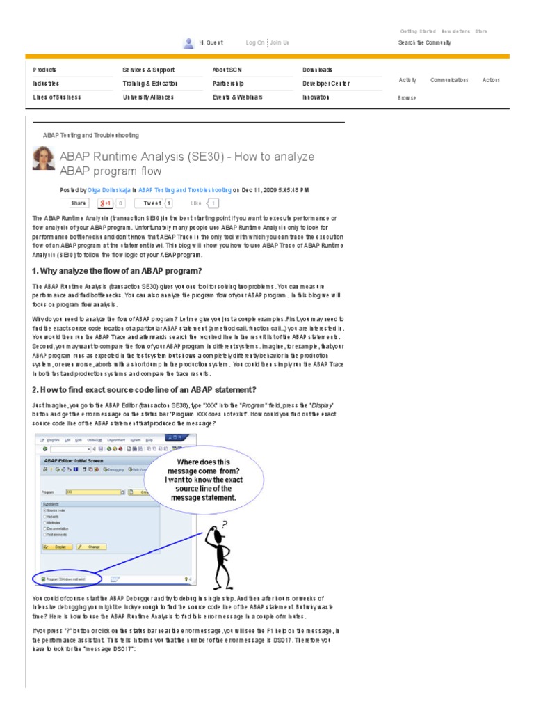 Abap Runtime Analysis Se30 How To Analyze A Pdf Hypertext Transfer Protocol Subroutine