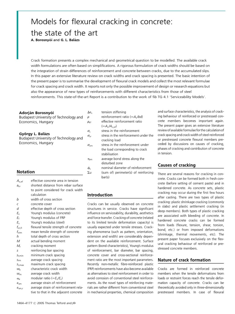 Flexural cracking models in reinforced concrete: a state-of-the-art ...