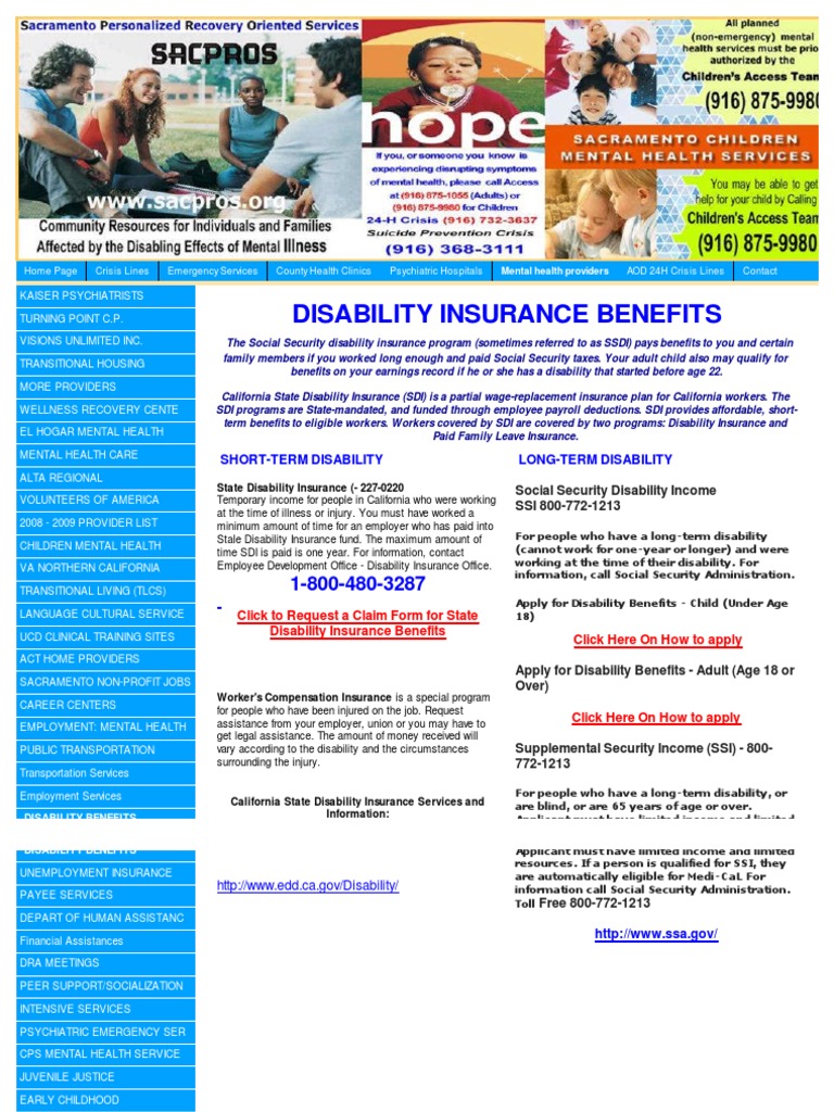 CA Disability Insurance Benefits | PDF | Disability Insurance | Social ...