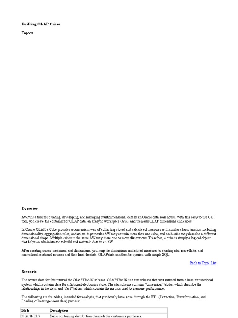 Building OLAP Cubes | PDF | Information Technology Management | Data ...