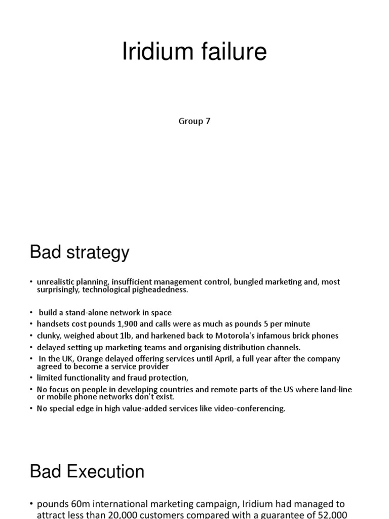 Iridium Failure | PDF