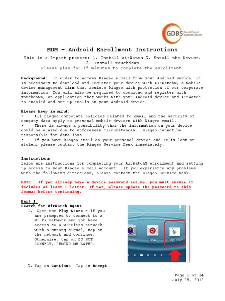 Android Enrollment Instructions | PDF | Google Play | Android (Operating System)