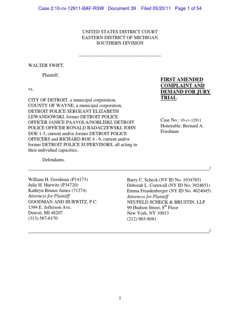 Swift 1st Amended Complaint 20may2011 | PDF | Wisconsin Circuit Courts ...