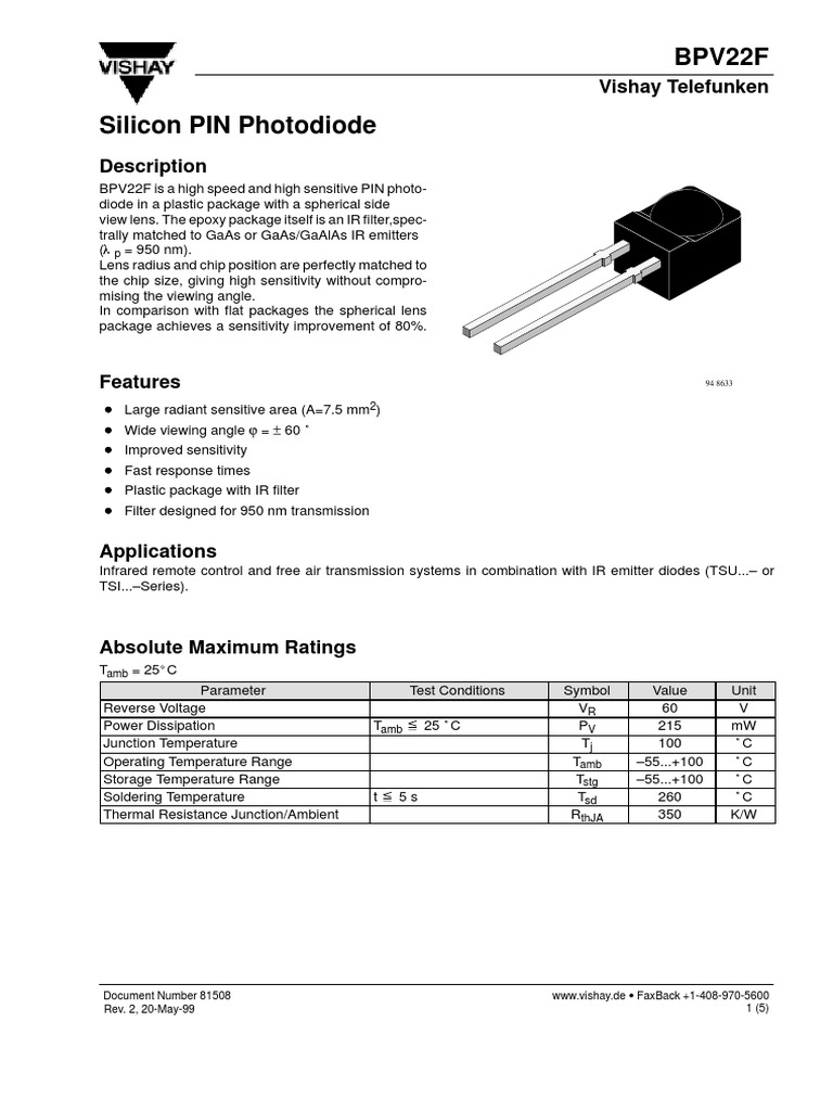 Data Sheet | PDF | Infrared | Diode