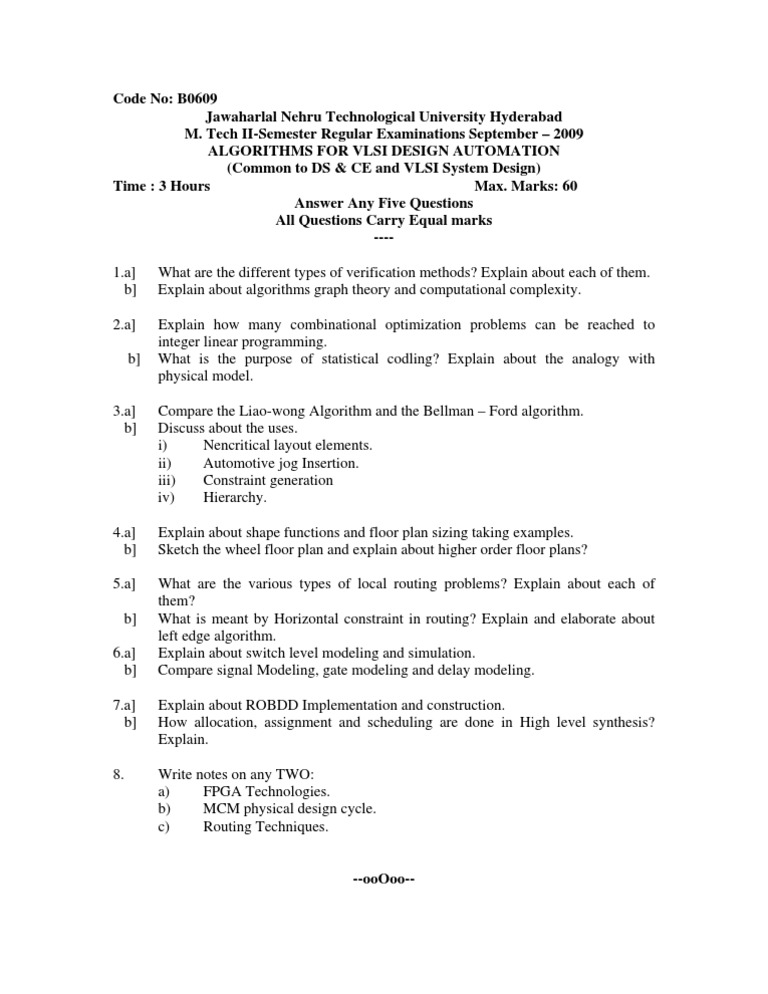 M.tech Algorithms For Vlsi Design Automation | PDF | Art