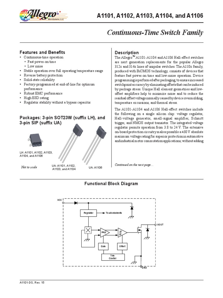 Continuous-Time Switch Family: A1101, A1102, A1103, A1104, and A1106 ...