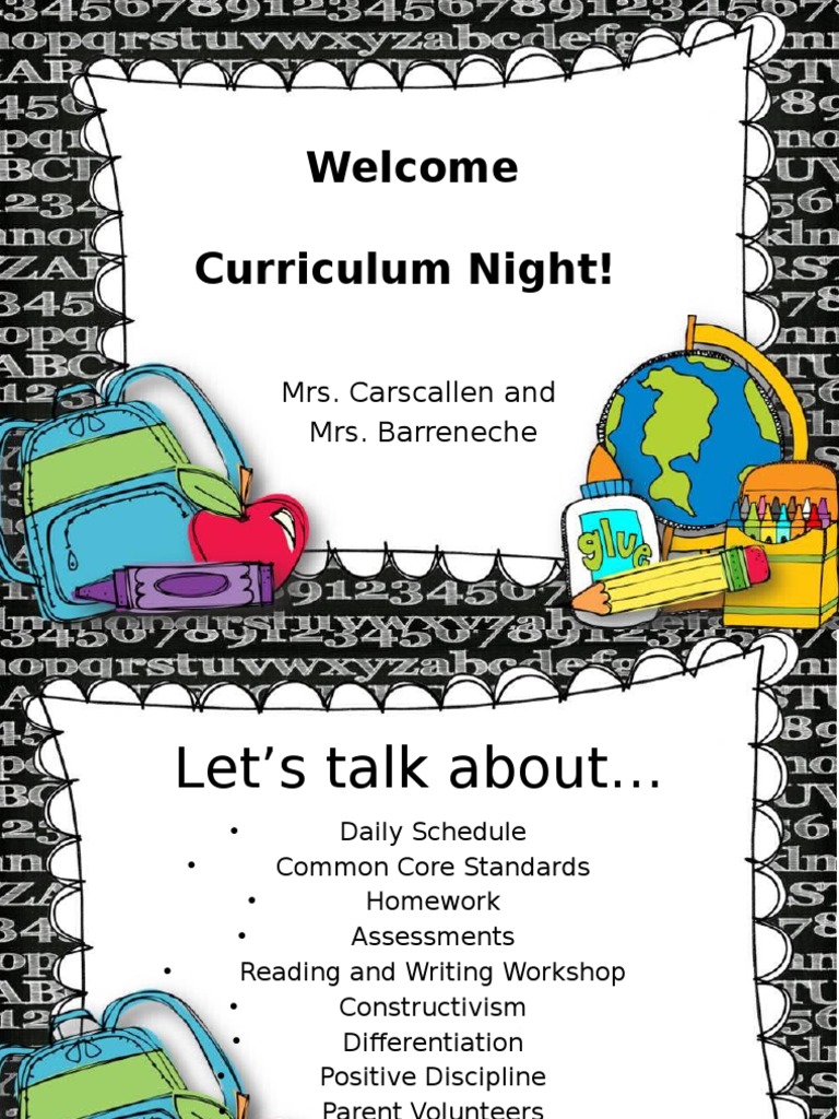 Curriculum Night (Fall) | PDF | Education Reform | Teaching And Learning