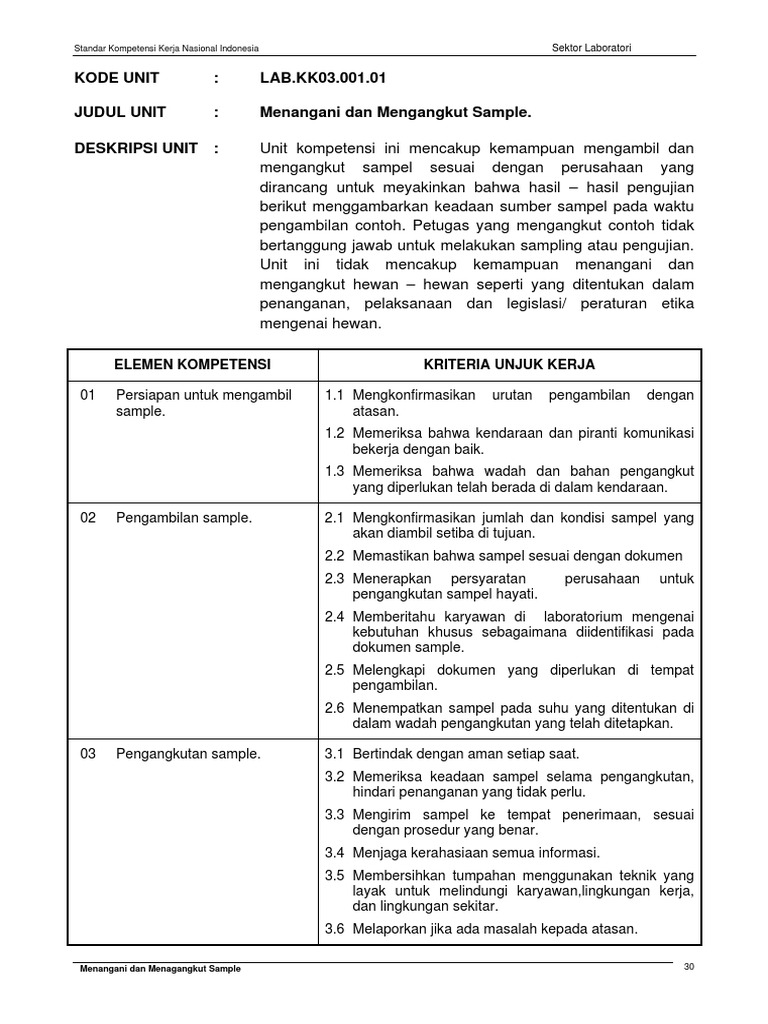 Standar Kompetensi Spesialis SDM Lab | PDF