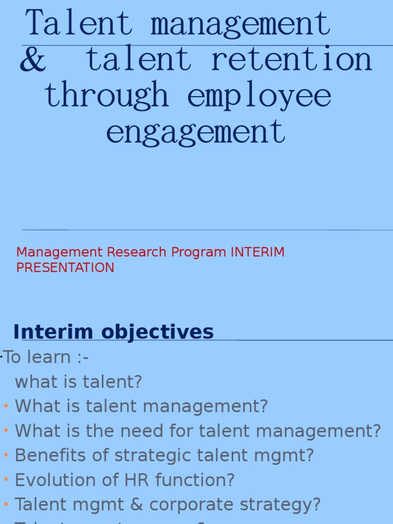 Talent Management Presentation | PDF | Talent Management | Employment