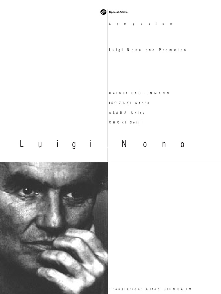 L U I G I N o N O: Luigi Nono and Prometeo | PDF | Art | Classics