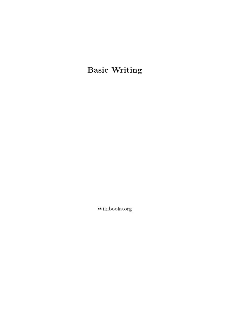 Basic Writing | PDF | Proofreading | Editing
