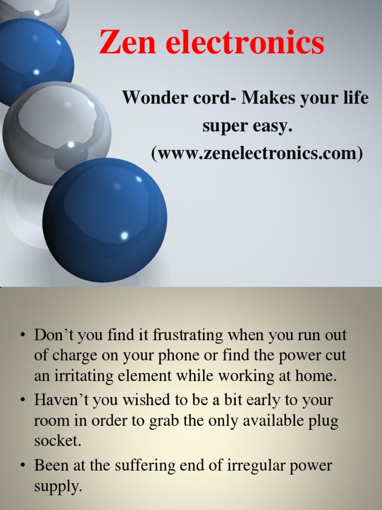 Zen Electronics: Wonder Cord-Makes Your Life Super Easy | PDF | Twitter ...