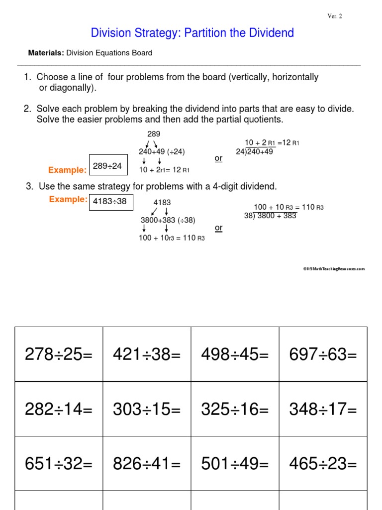 Division-Strategy-Partition-The-Dividend-Ver 2 | PDF | Teaching Methods ...