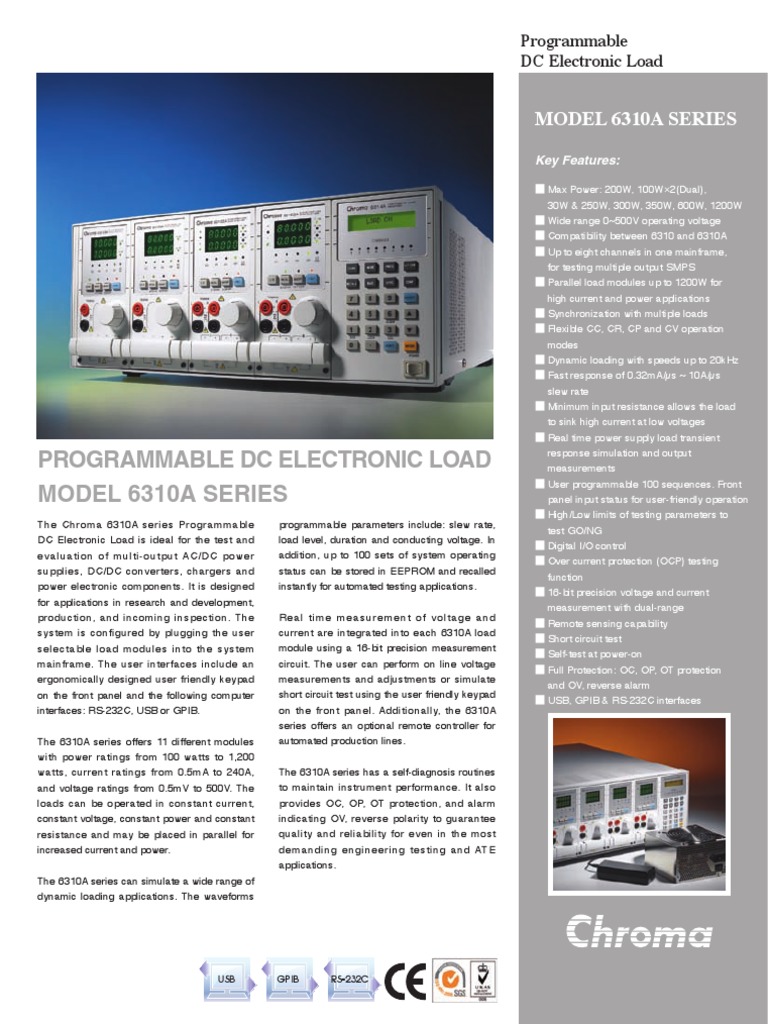 Chroma - Systems.dc - Loads.6310A Edm | PDF | Power Supply | Field ...