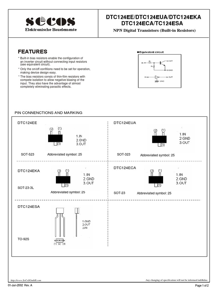 NPN Digital Transistors Overview | PDF