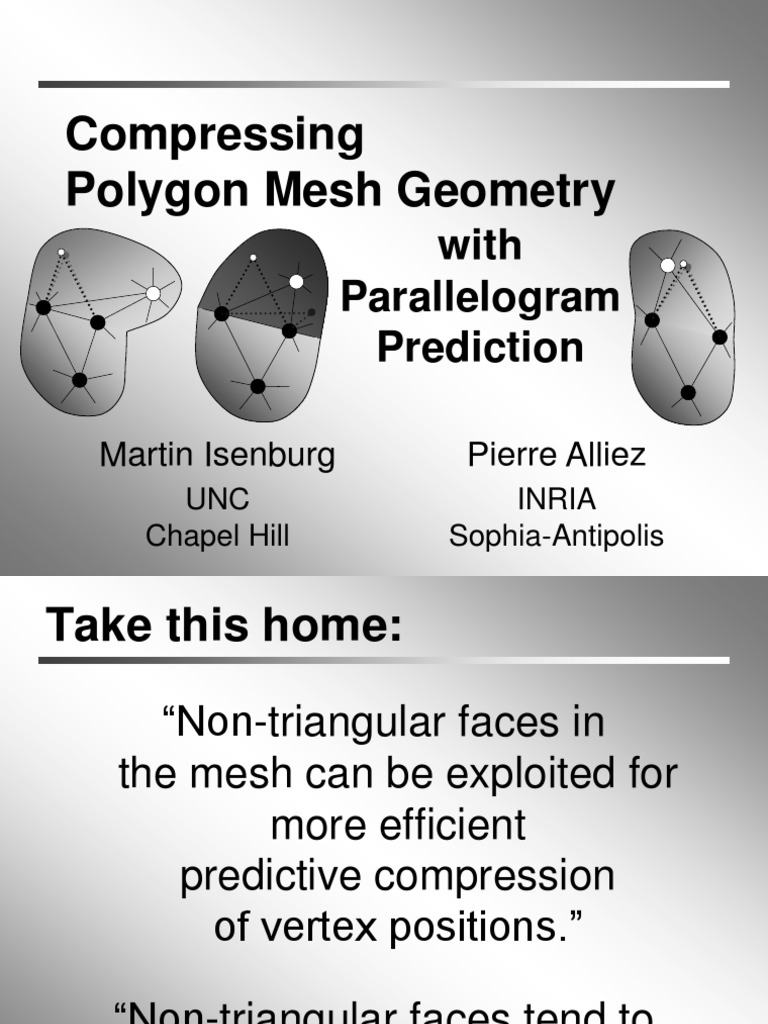 Compressing Polygon Mesh Geometry: With Parallelogram Prediction | PDF ...