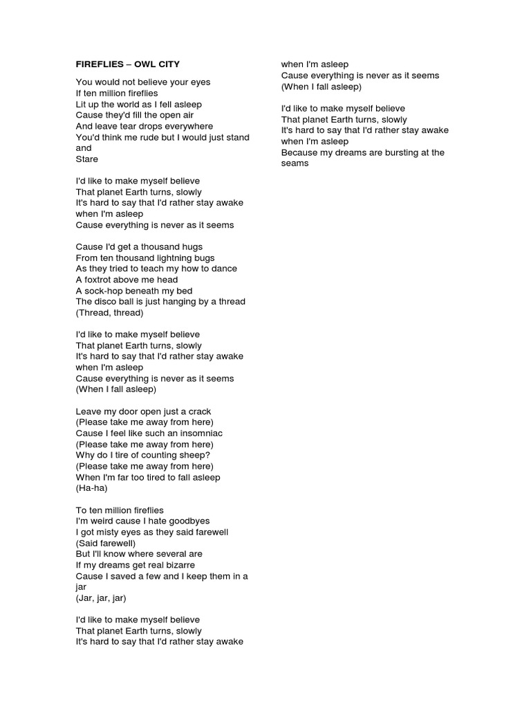 Fireflies | PDF | Poetry