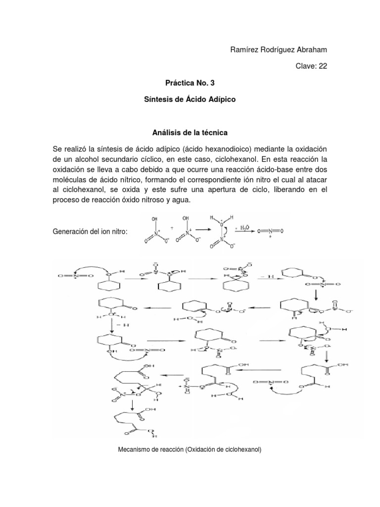 Síntesis de Ácido Adípico